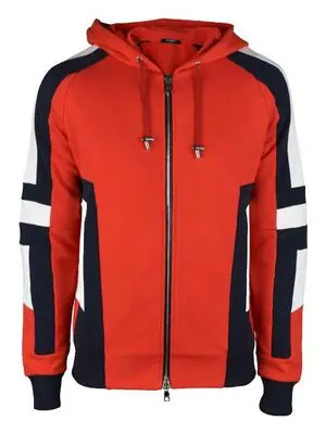 Balmain Cotton Zip-up Cardigan - Red