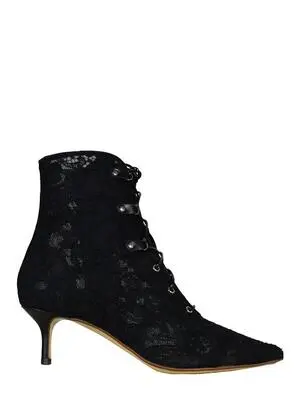 FRANCESCO RUSSO Lace Ankle Boots - Black