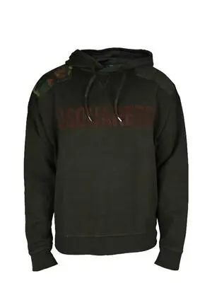 Dsquared2 Cotton Hoodie With Camouflage Patches - Yellow
