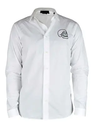 Philipp Plein Gold Cut Ls Skull Shirt - White