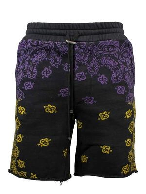 Amiri Bandana Print Cotton Shorts - Black