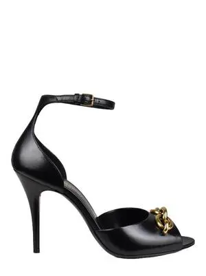Saint Laurent Leather Le Maillon Sandals - Black
