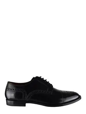 Dolce & Gabbana Patent Leather Brogue Oxford Shoes - Black