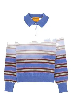 Guest In Residence Cashmere Collegiate Polo - Blue