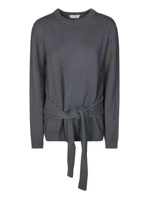 JW Anderson JW ANDERSON Wool-Cotton Waist Tie Jumper Grigio