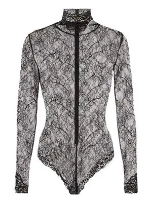 Valentino Garavani Lace Turtleneck Bodysuit - Black