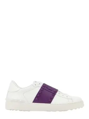 Valentino Garavani Rockstud Untitled Sneaker With Accented Band - White