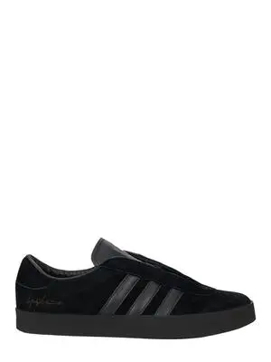 ADIDAS Y-3 Leather Sneaker With Stripes - Black