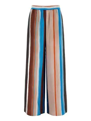 Fendi FENDI Printed Silk Pants Stripped