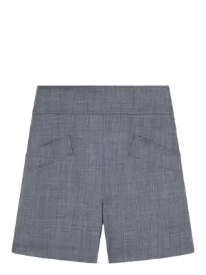 GANNI GANNI Wool-Blend Zip-Front Shorts
