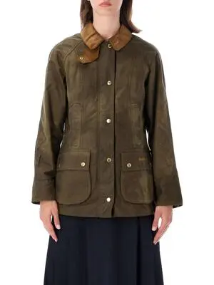 Barbour Barbour Women's Waxed Cotton Jacket With Corduroy Collar Sand
