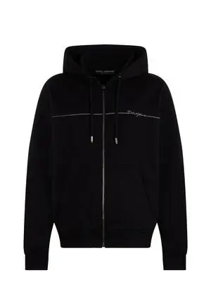 Dolce & Gabbana Hooded Zipper Sweatshirt - Black