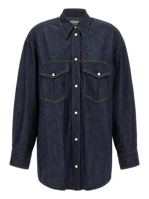Khaite KHAITE Point-Collar Denim Shirt Blu