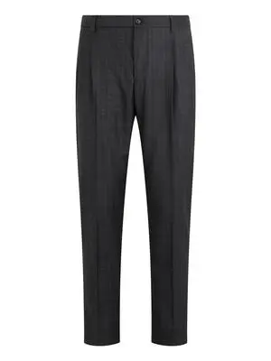Dolce & Gabbana Straight-cut Virgin Wool Trousers - Grey