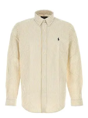 Polo Ralph Lauren Embroidered Cotton Shirt With Striped Detail For - Stripped