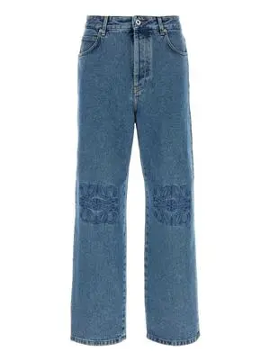 Loewe Embroidered Wide-leg Jeans - Blue