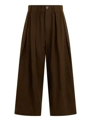 UMA WANG High-waist Pleated Wide-leg Trousers - Brown