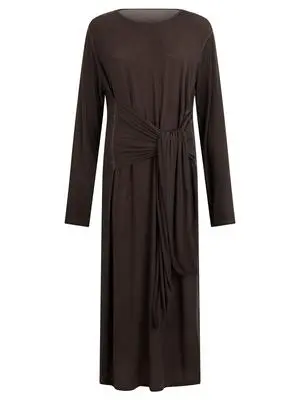 UMA WANG UMA WANG Minimalist Long-Sleeve Long Dress Brown
