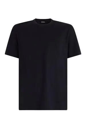 Zegna Short-sleeve Cotton T-shirt - Black