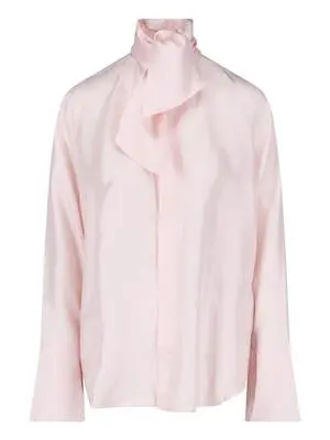 SA SU PHI Silk Bow Neck Blouse - Pink