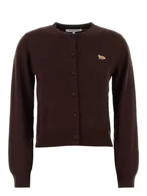 Maison Kitsuné Wool Cardigan - Brown