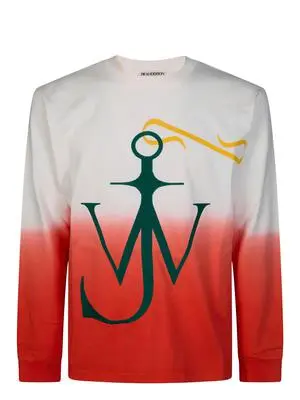 JW Anderson Dip-dye Anchor Long Sleeve T-shirt - Bianco