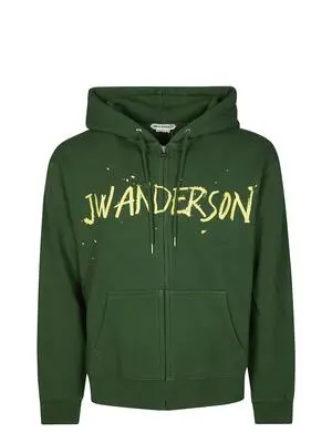 JW Anderson Zip-up Cotton Sweatshirt - Verde