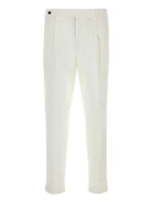 PT TORINO Stretch Cotton Trousers - White