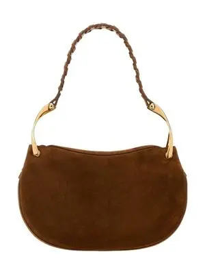 Alexander McQueen ALEXANDER MCQUEEN Suede Wishbone Shoulder Bag Brown