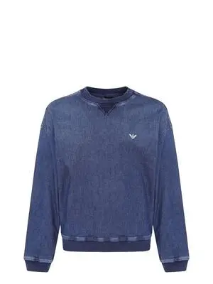 Emporio Armani Cotton Crewneck Sweatshirt - Blue