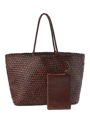 FRONT ROW SHOP Soleil Woven Large Tote - Brown