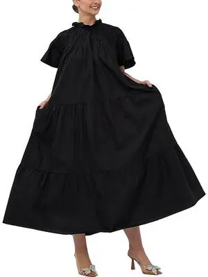 MARIELLE STOKKELAAR Marielle Stokkelaar Filippa Smocked Cotton Maxi Dress
