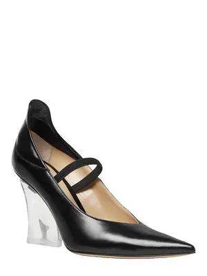 Fendi Transparent Heel Pointed Toe Pumps - Nero
