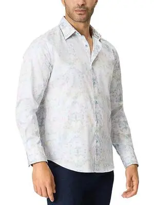 Robert Graham Dewitt Slim Fit Hazy Pattern Cotton Blend Woven Shirt - Multi