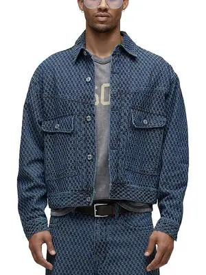 Hudson Jeans Front Yoke Weave Pattern Denim Jacket - Studio