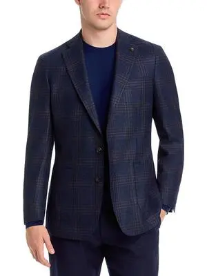 Peter Millar Collins Plaid Wool Blend Tailored Fit Jacket - Navy