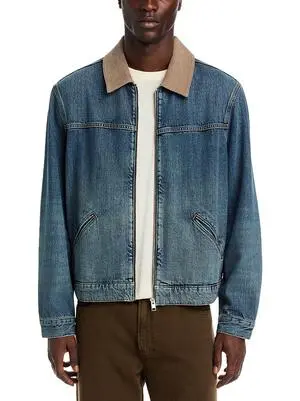 FRAME Cotton Blend Zip Denim Trucker Jacket - Breakpoint