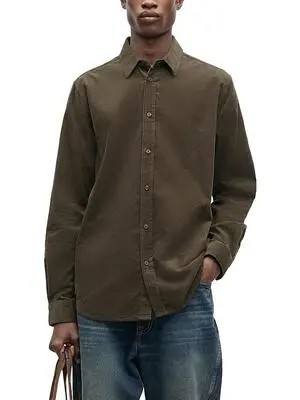 SAMSØE SAMSØE Samse Samse Saliam Cotton Point Collar Shirt - Forest Night