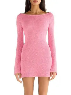 ASTA RESORT Maya Long Sleeve Sequin Mini Dress - Azalea Sequin