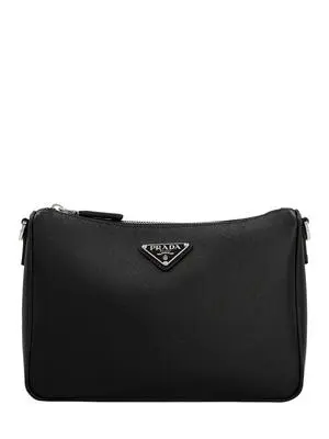 Prada Re-nylon & Saffiano Crossbody Bag - Black