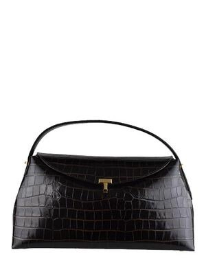 TOTEME T-lock Croco-embossed Top Handle Bag - Brown
