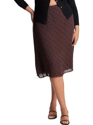 ESTELLE The Sable Printed A-line Skirt - Coco Polka