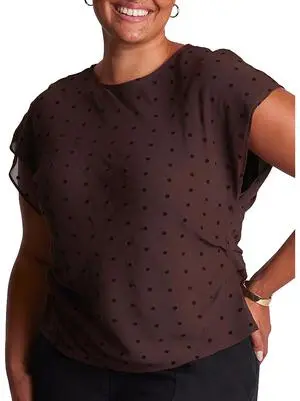 ESTELLE The Sable Printed Top - Coco Polka