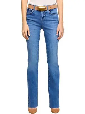 L'Agence Petite Ruth High Rise Straight Jeans - Cambridge
