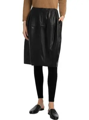 TOTEME Sculptural Leather Skirt - Black