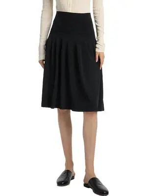 TOTEME Wide Waist A-line Skirt - Black