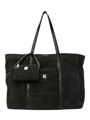 THINK ROYLN Boss Lady Large Suede Tote - Black