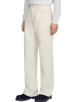 Sandro Wide Fit Cotton .5" Jeans - Ecru