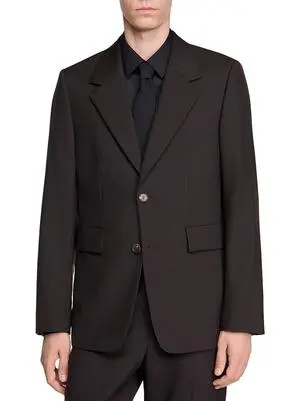 Sandro New Formal Standard Fit Wool Suit Jacket - Chocolate