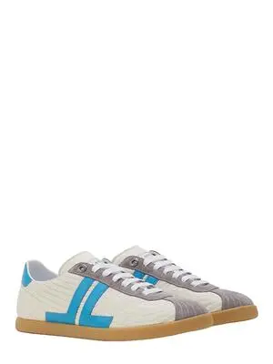 LANVIN Glen 2.0 Sneakers In Nylon - Ecru/light Blue